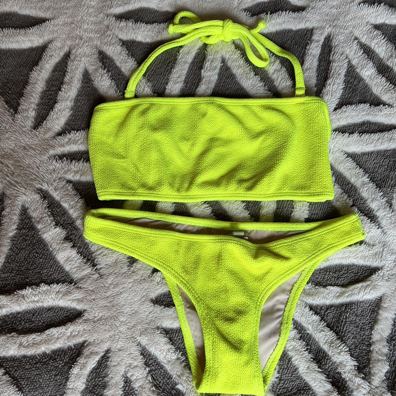 PhilyQ pineapple reef Neon yellow Bandeau bikini... - Depop