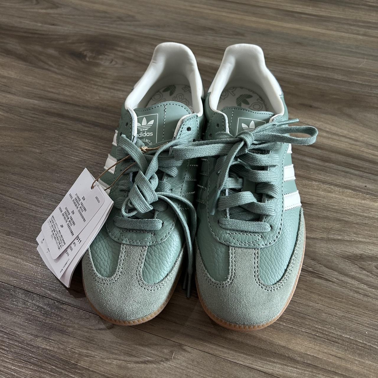 Adidas originals samba OG W in silver green white... - Depop