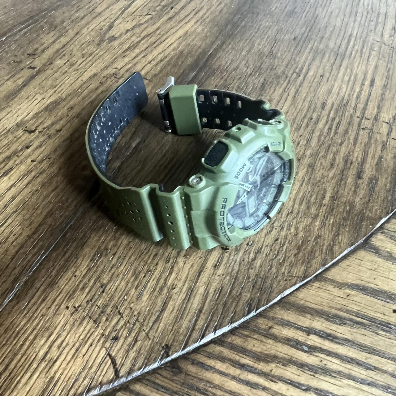 Casio Men's Green and Black Watch | Depop