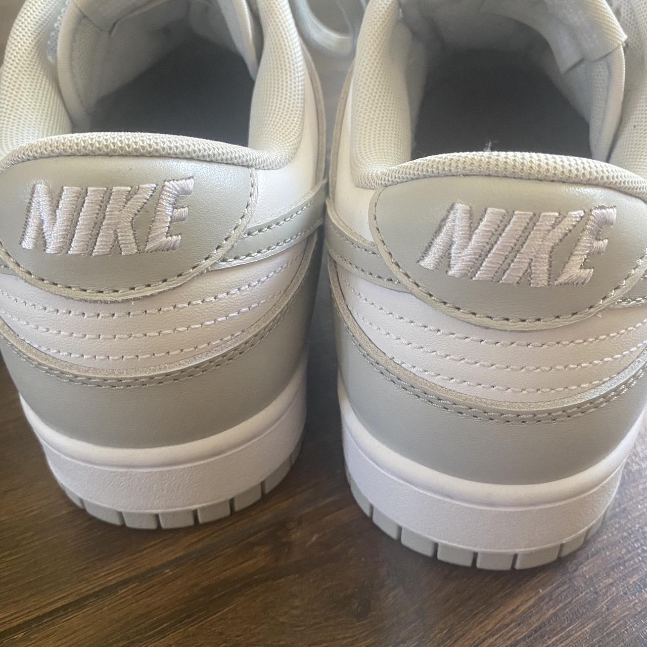 light grey nike dunk low size 10 never worn... - Depop