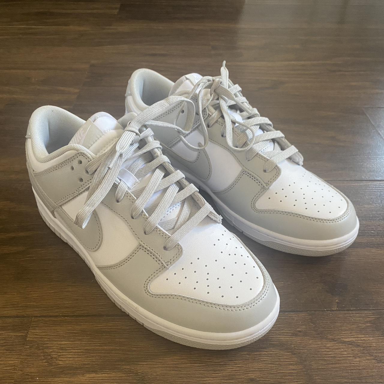 light grey nike dunk low size 10 never worn... - Depop