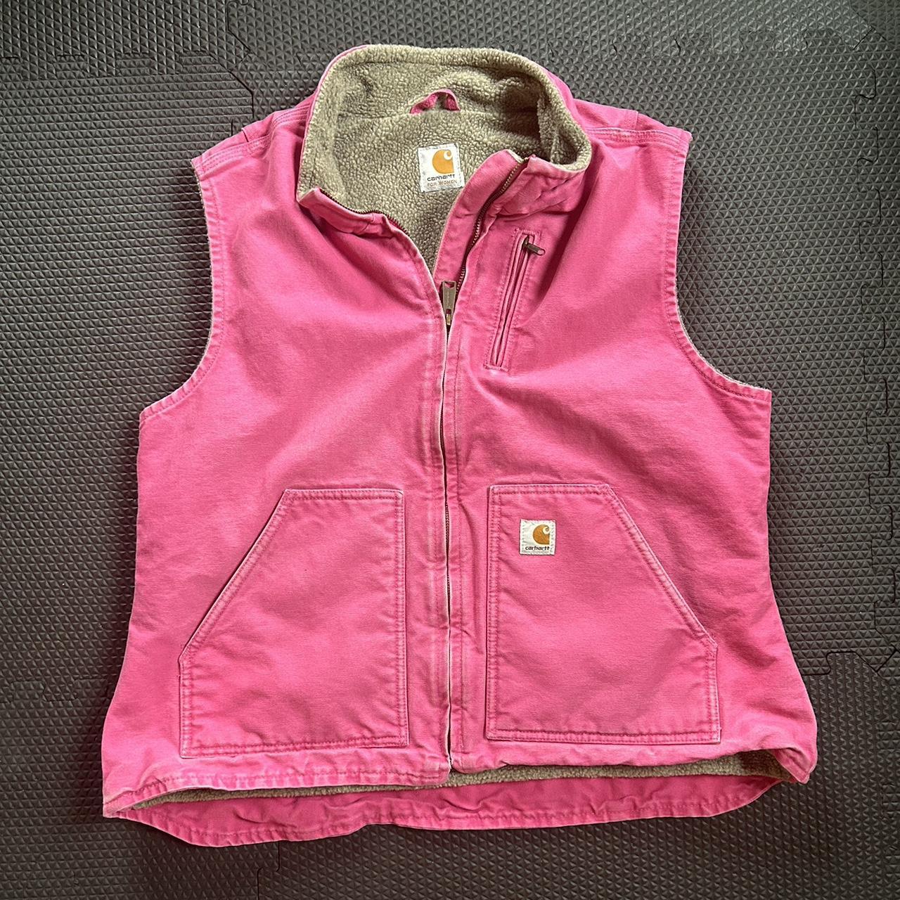 Woman’s Pink Carhartt Vest 💗 Size Woman’s XL Pit... - Depop