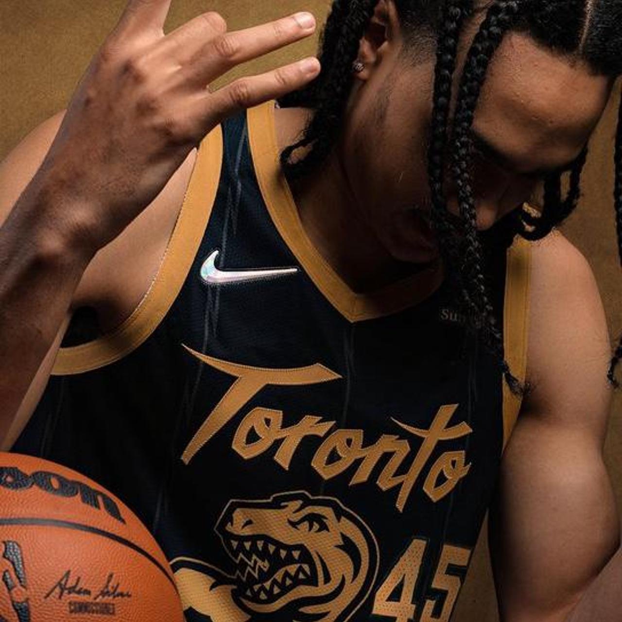 Toronto Raptors black and gold City Jersey... - Depop