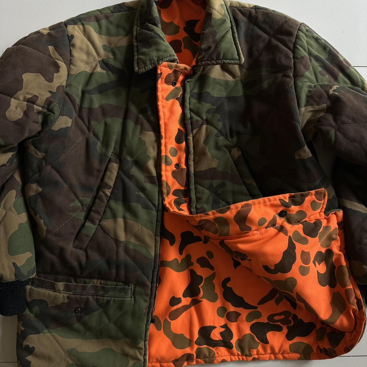 Vintage reversible camo jacket Size m/L - Depop