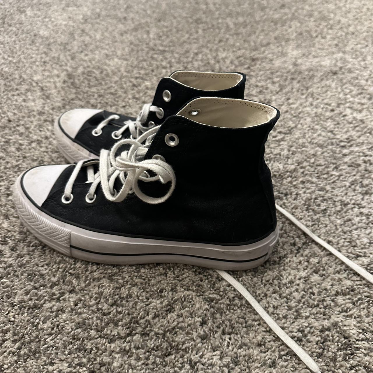 black platform converse size 7.5 women’s - Depop