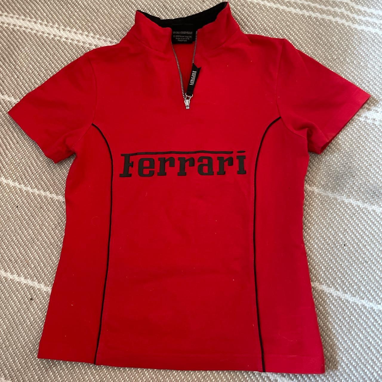 Ladies rare zip up vintage Ferrari red racing top.... - Depop
