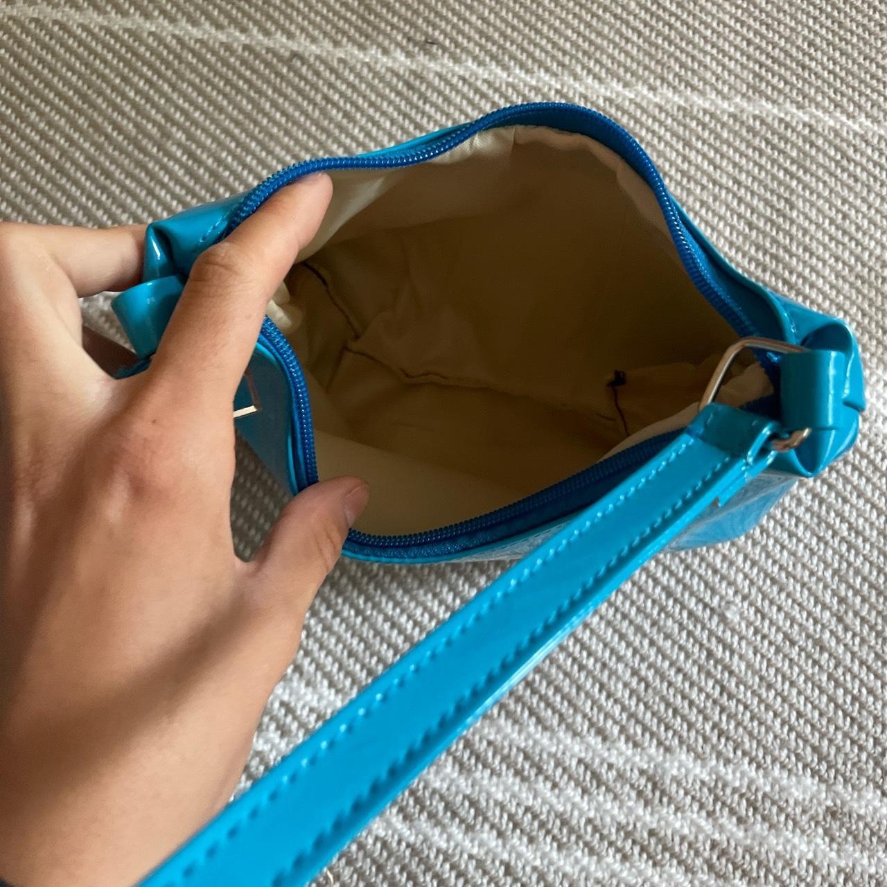 Bright blue shiny handbag Unknown brand Cute for... - Depop