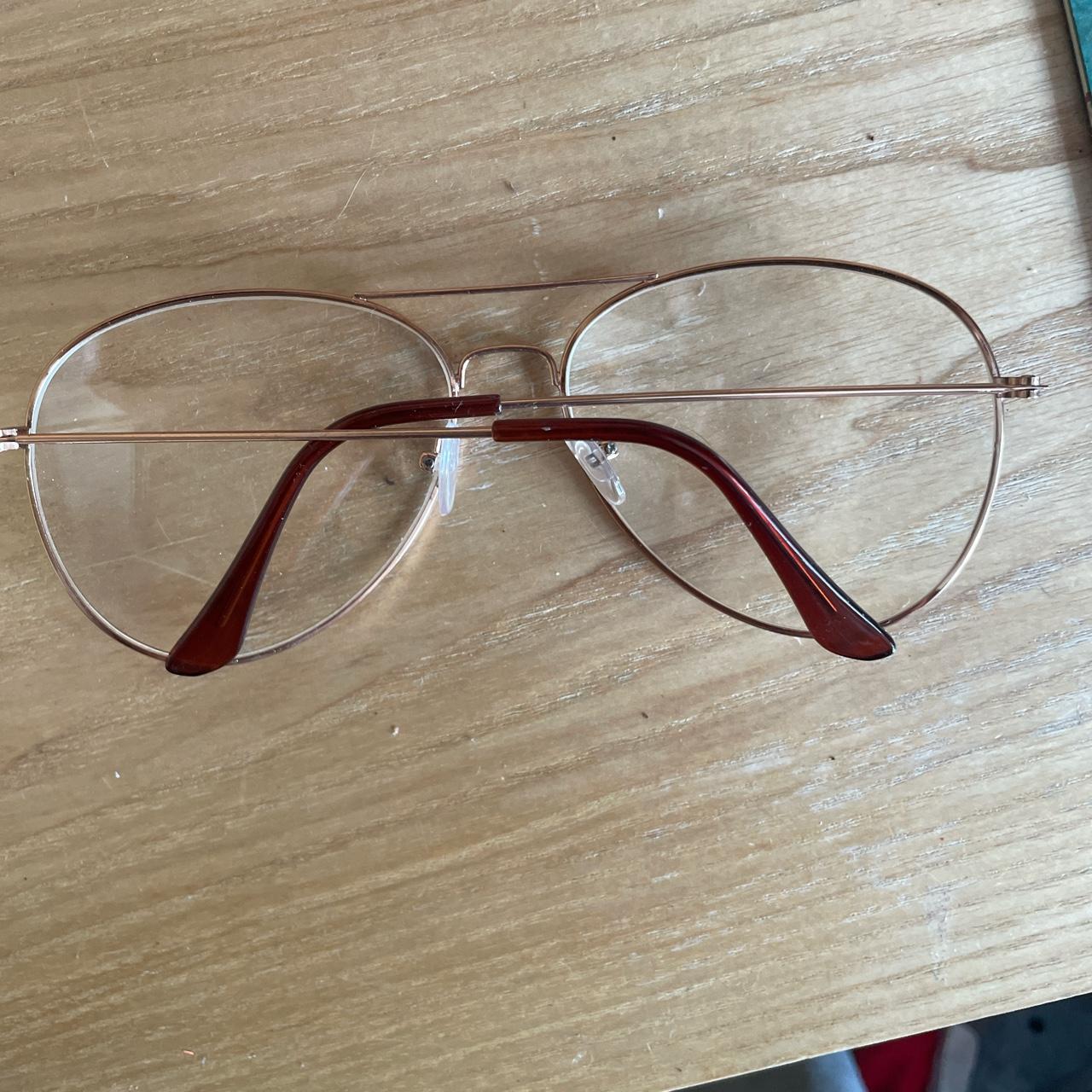 Fake oversized rose gold glasses - Depop