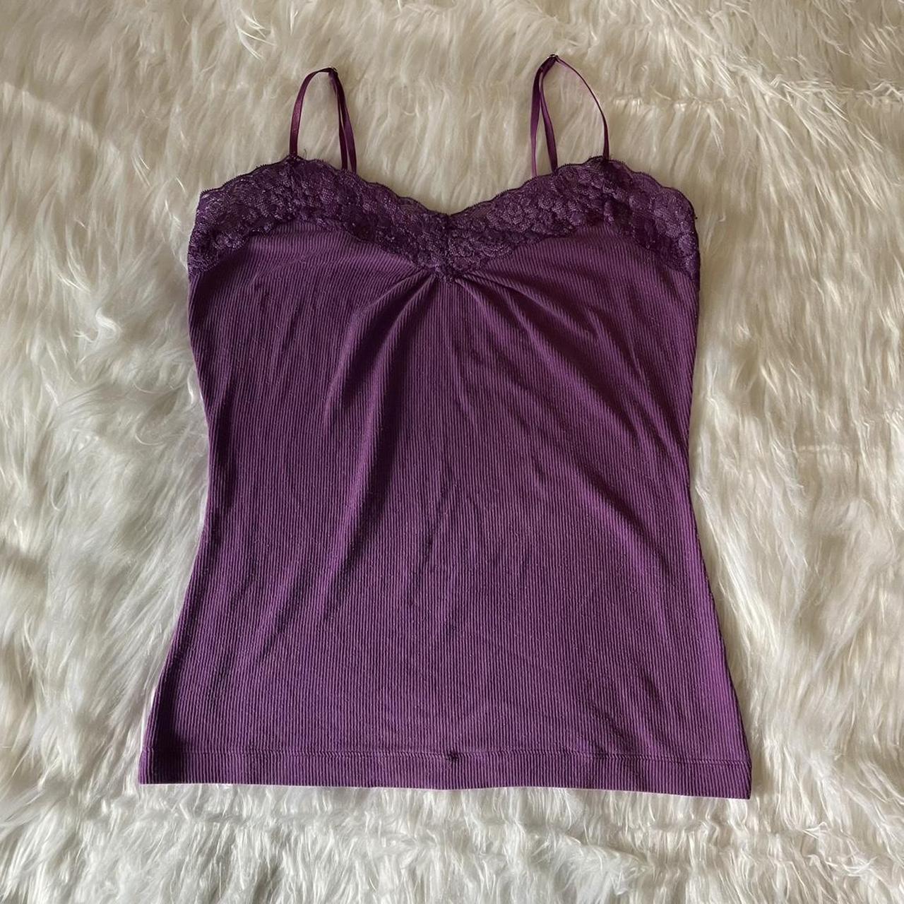 purple lace camisole tank top #y2k #mcbling #emo... - Depop