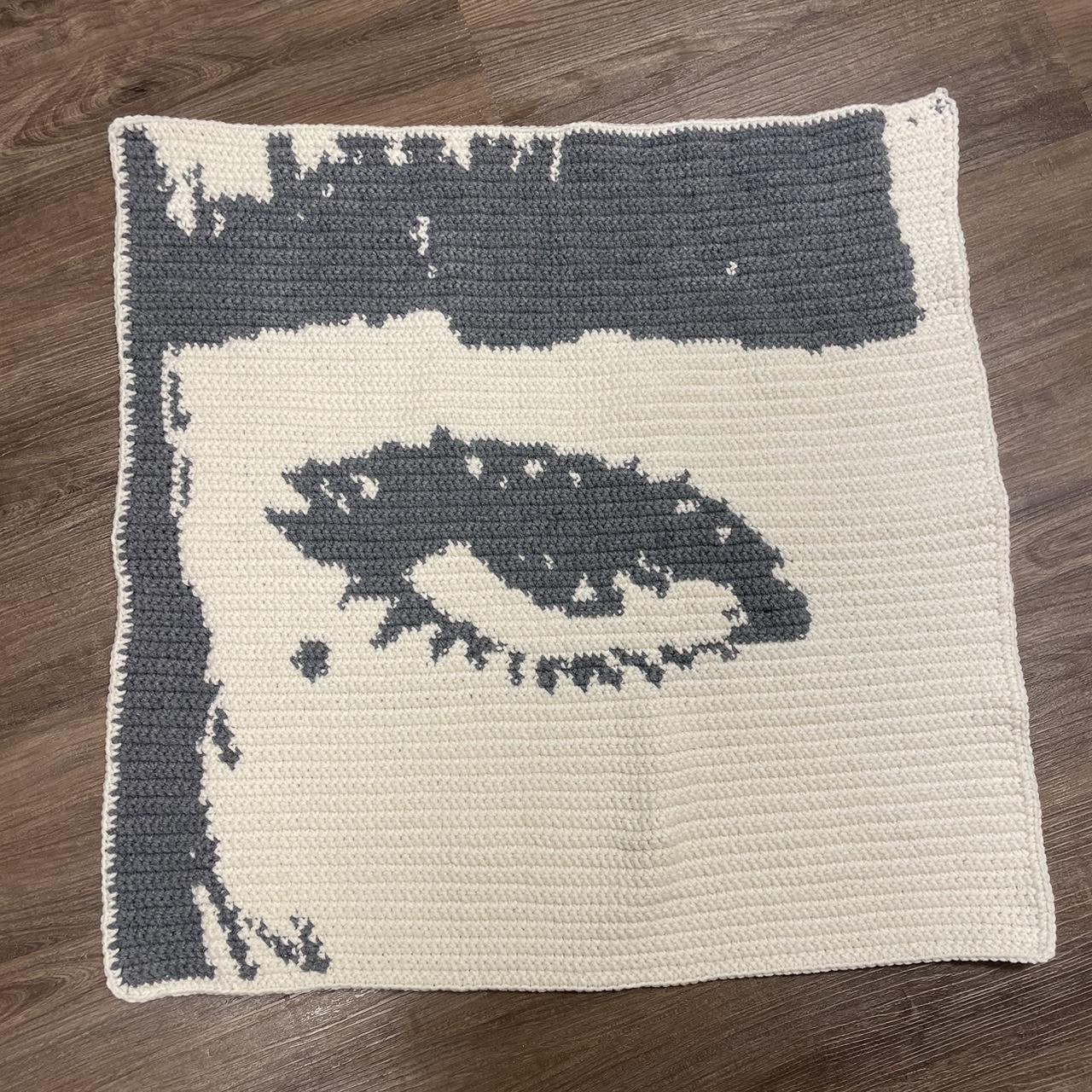 25x25” junji ito tomie crochet tapestry ready to... - Depop