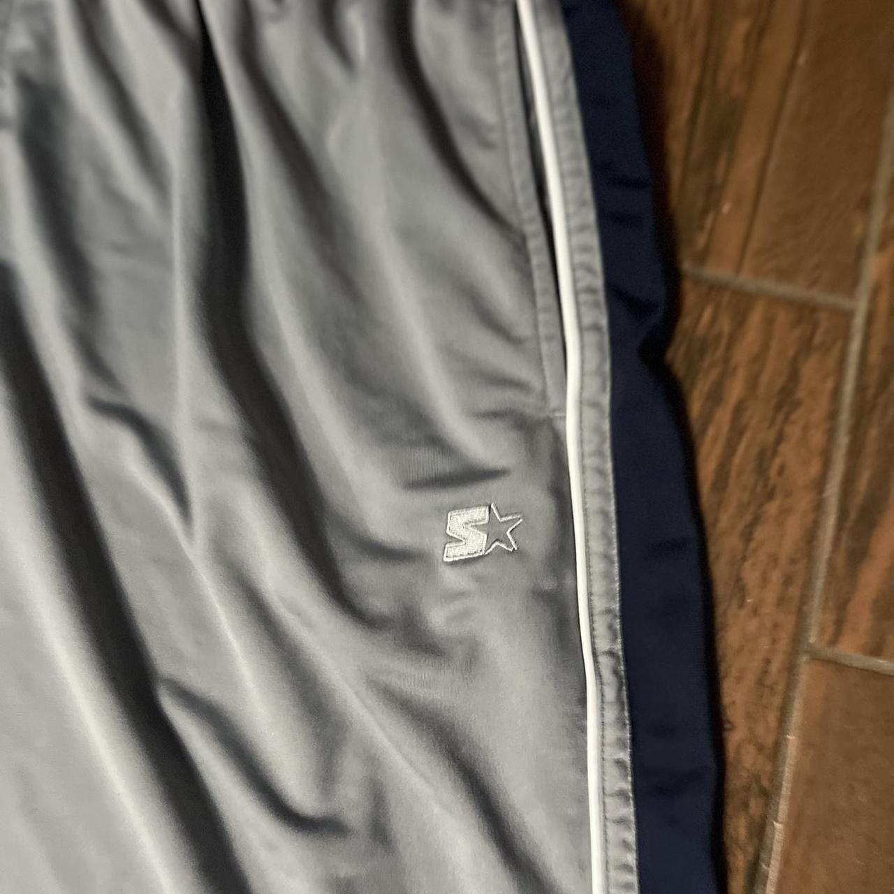 Grey and navy starter sweatpants - streetwear... | Depop