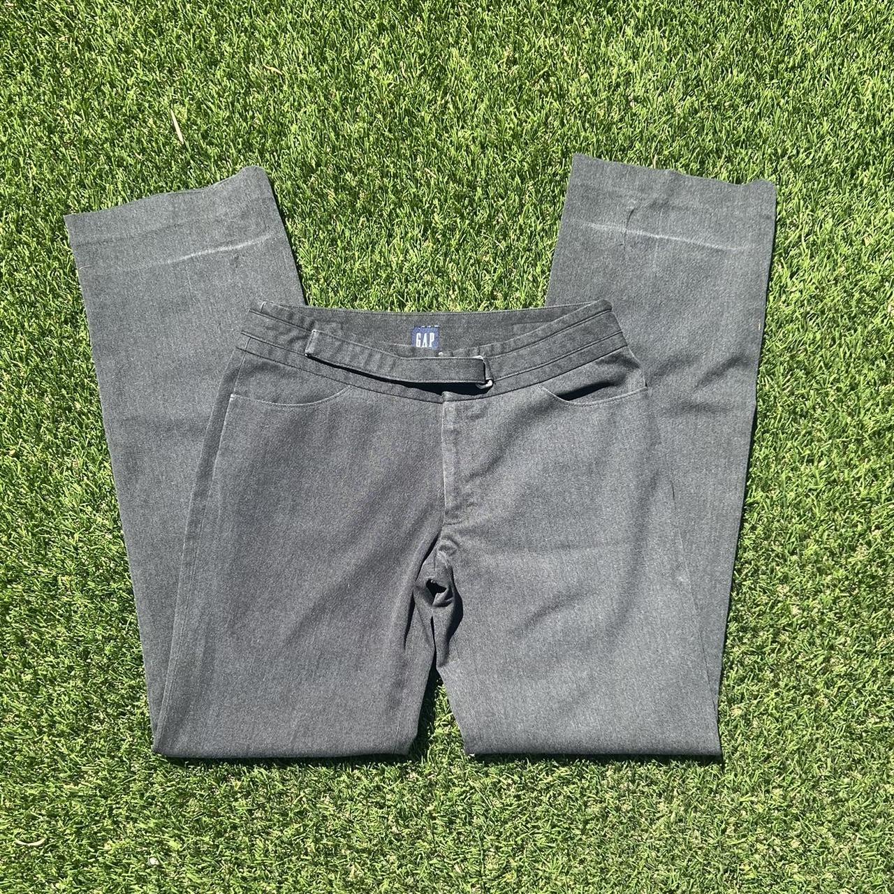 Grey GAP slack pants - low waisted - straight leg - Depop