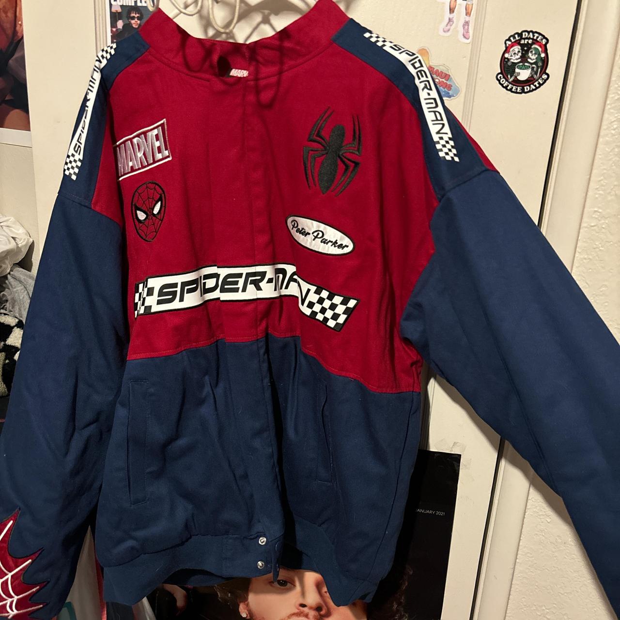 XL- Spiderman Racing jacket - Never worn - Great... - Depop