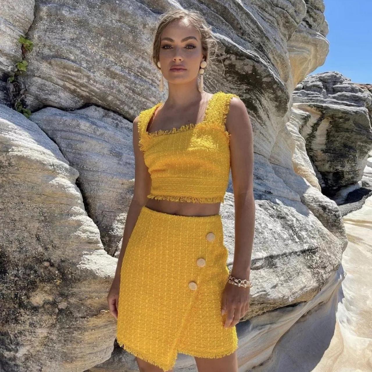 Classic Sheike Tweed set in a Mango colour Brand... - Depop