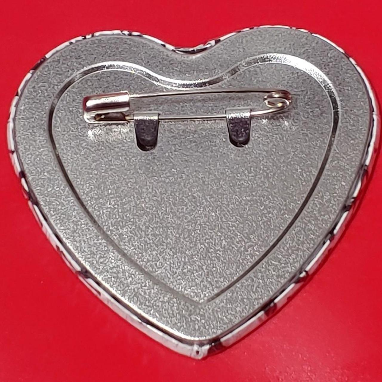 2 1/4 Inch Rozz Williams Heart Shaped Pinback Button... - Depop