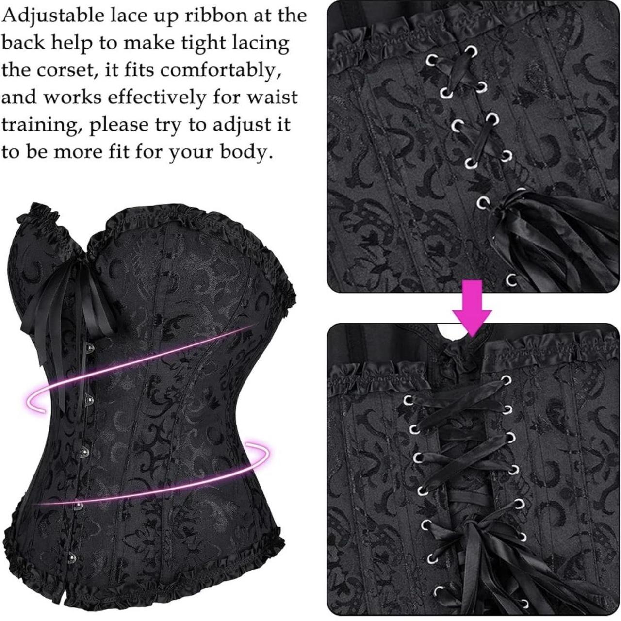 classic black lace corset top! bought for halloween,... - Depop