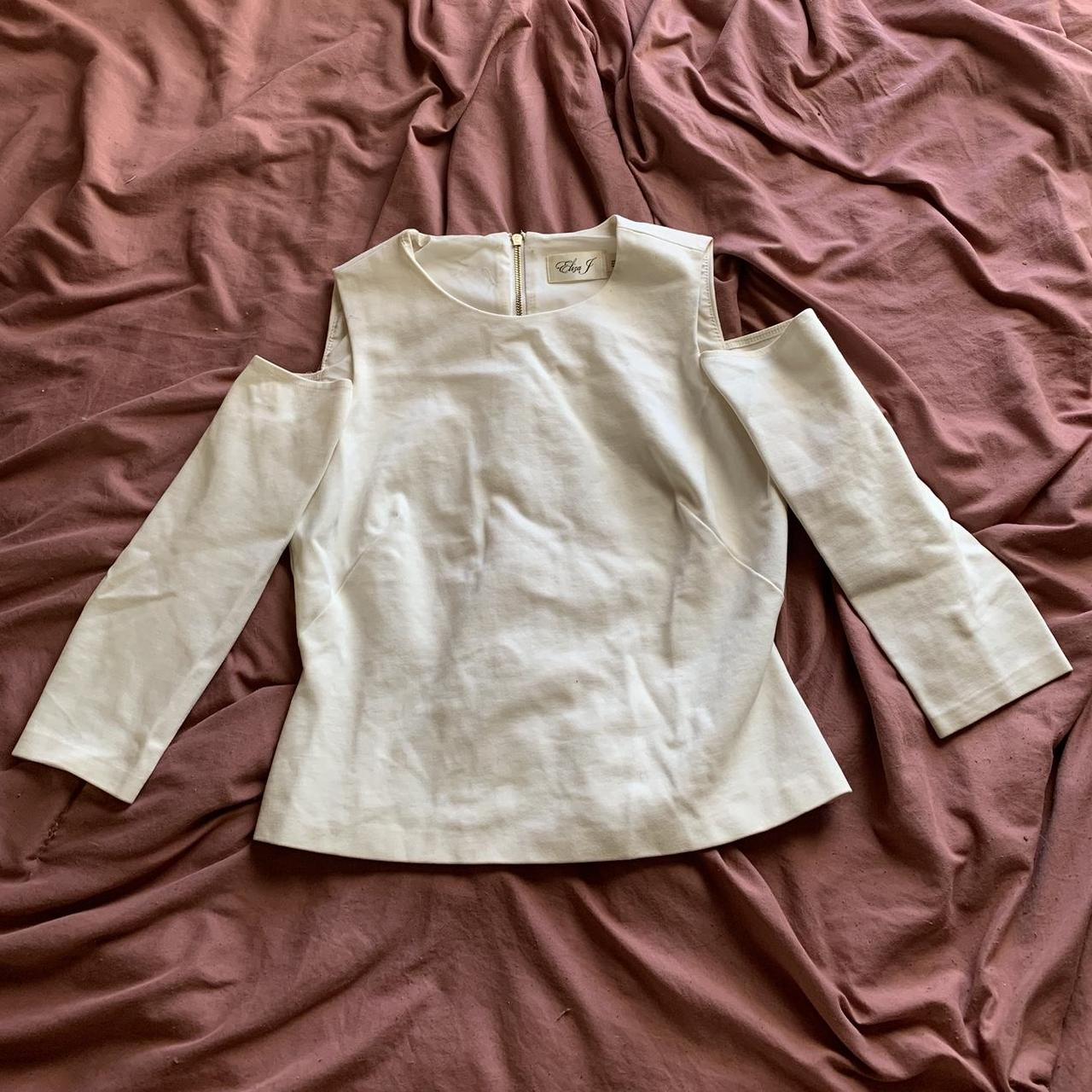 White Shoulderless Back Zip Shirt 🤍 Perfectly... - Depop