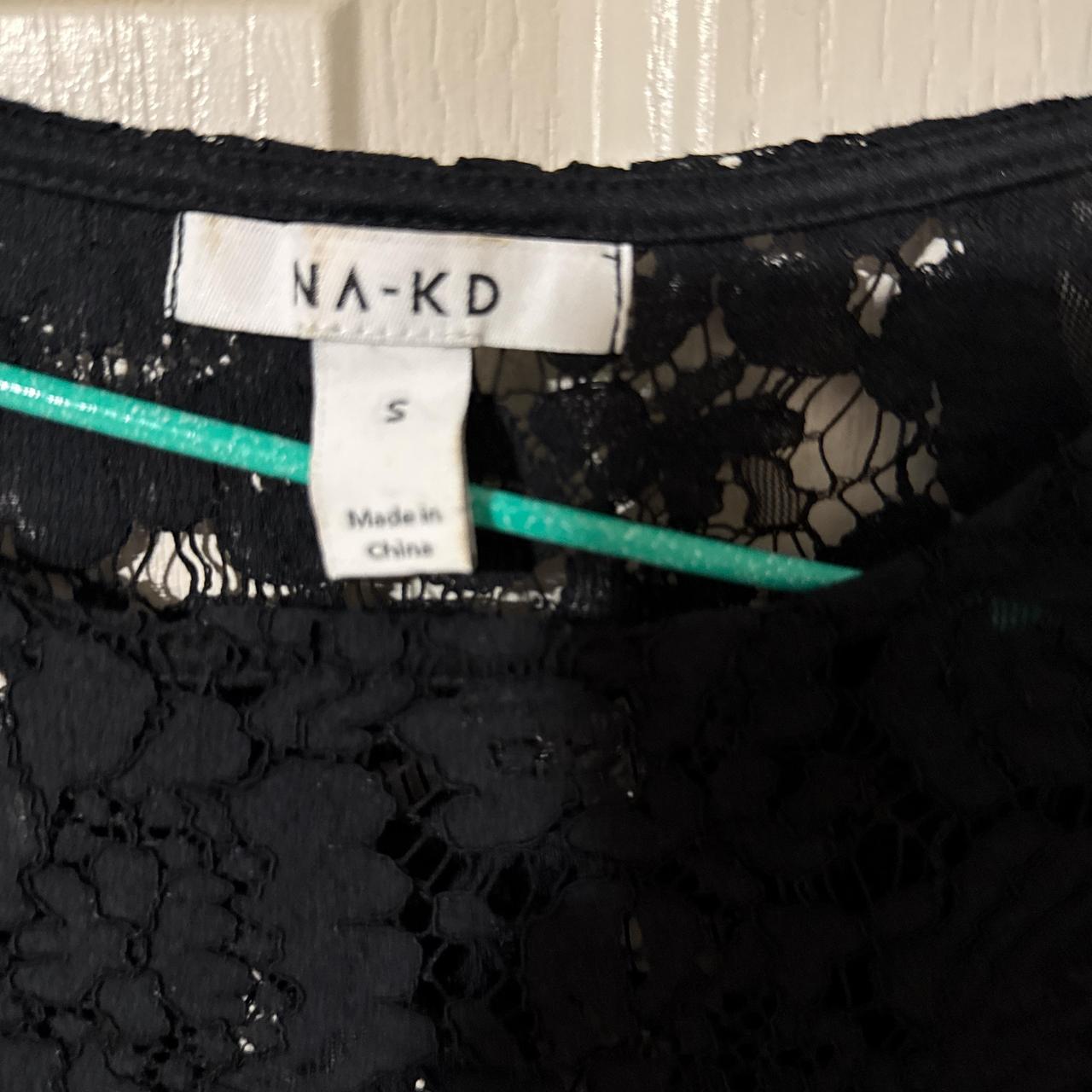 Black lace wide long sleeve top... | Depop