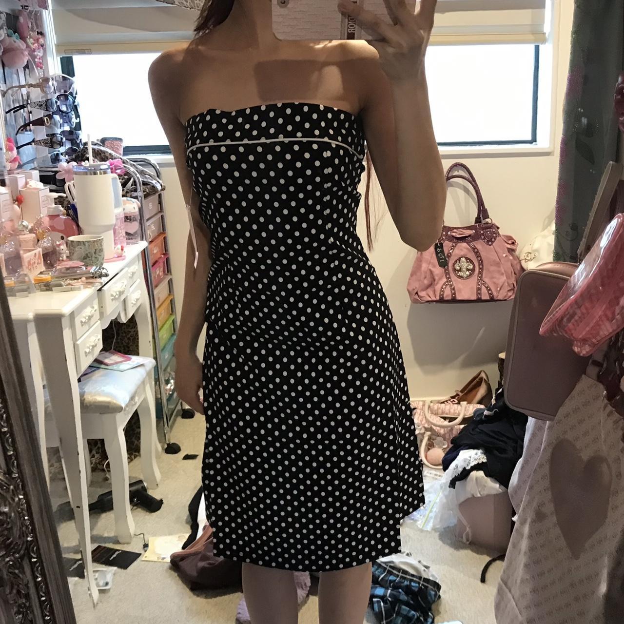 Deadstock poka dot tube dress size 12,14 available!!... | Depop