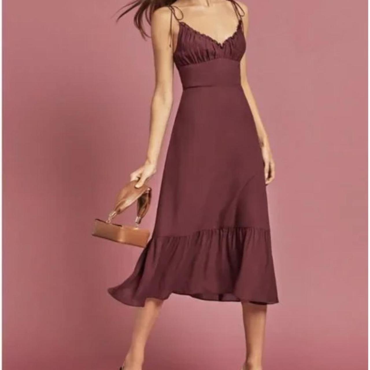 Perfect condition midi Embry Reformation dress! Size... - Depop