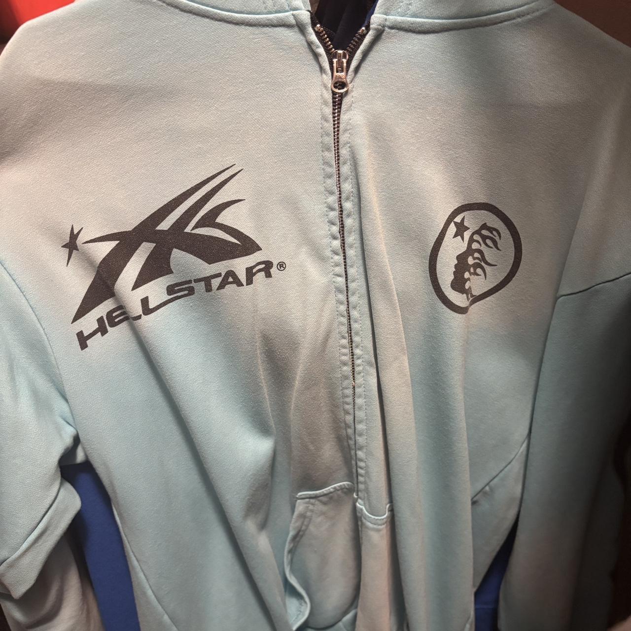 Blue Hellstar zip up hoodie #skater | Depop