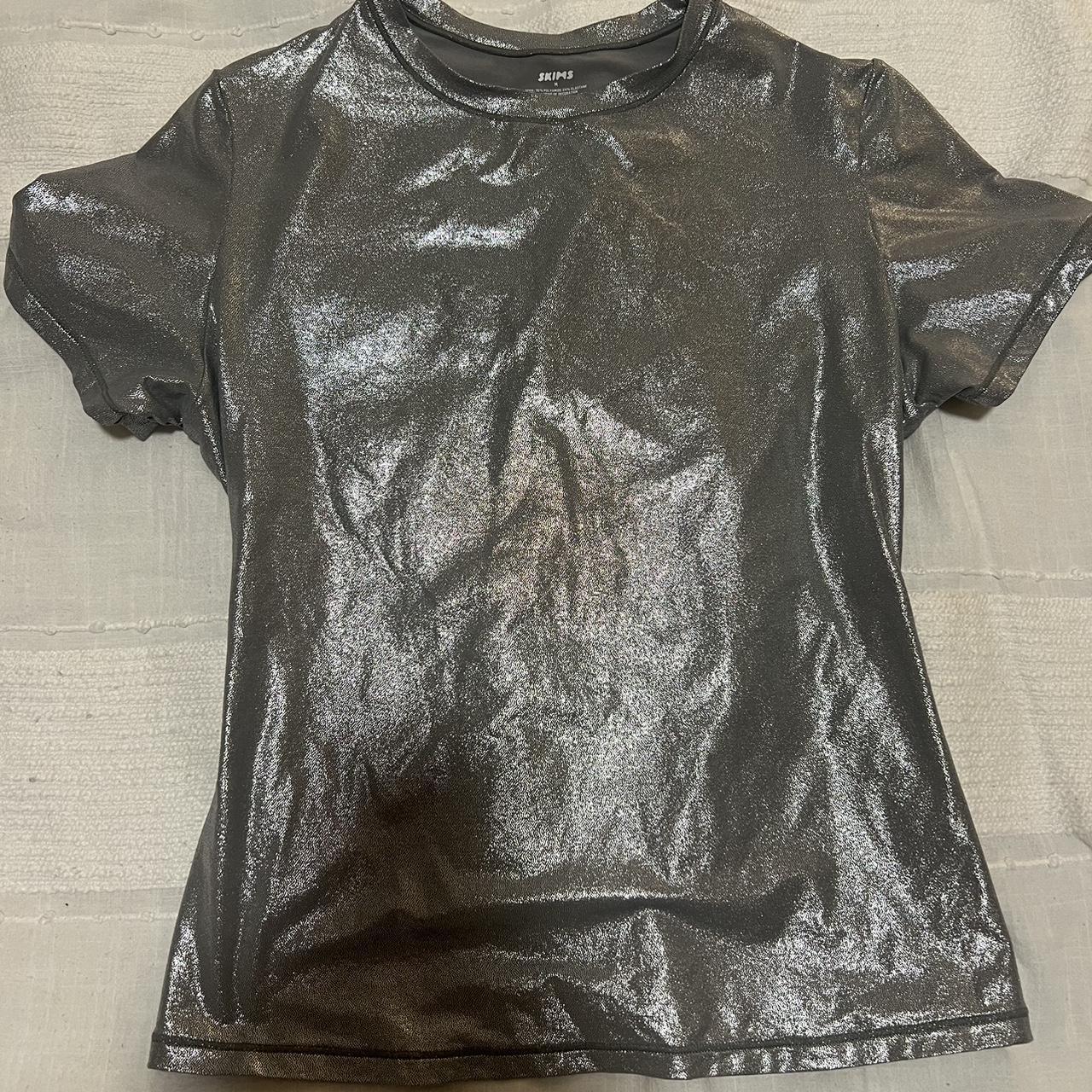 Skims silver metallic top #skims - Depop