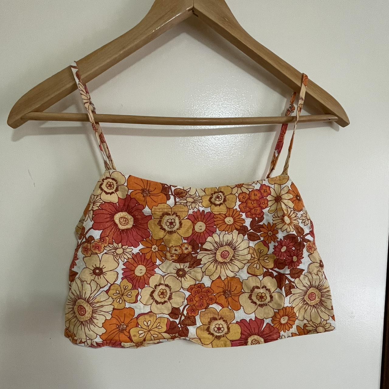 Ghanda open tie back crop. Size 8 - Depop