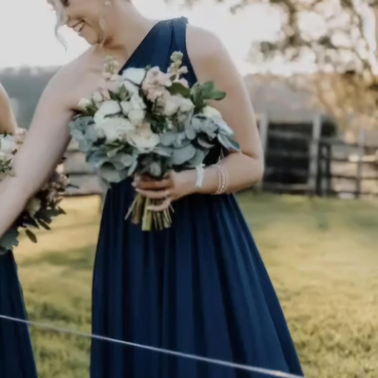 Navy blue infinity bridesmaid dress with a beautiful... | Depop