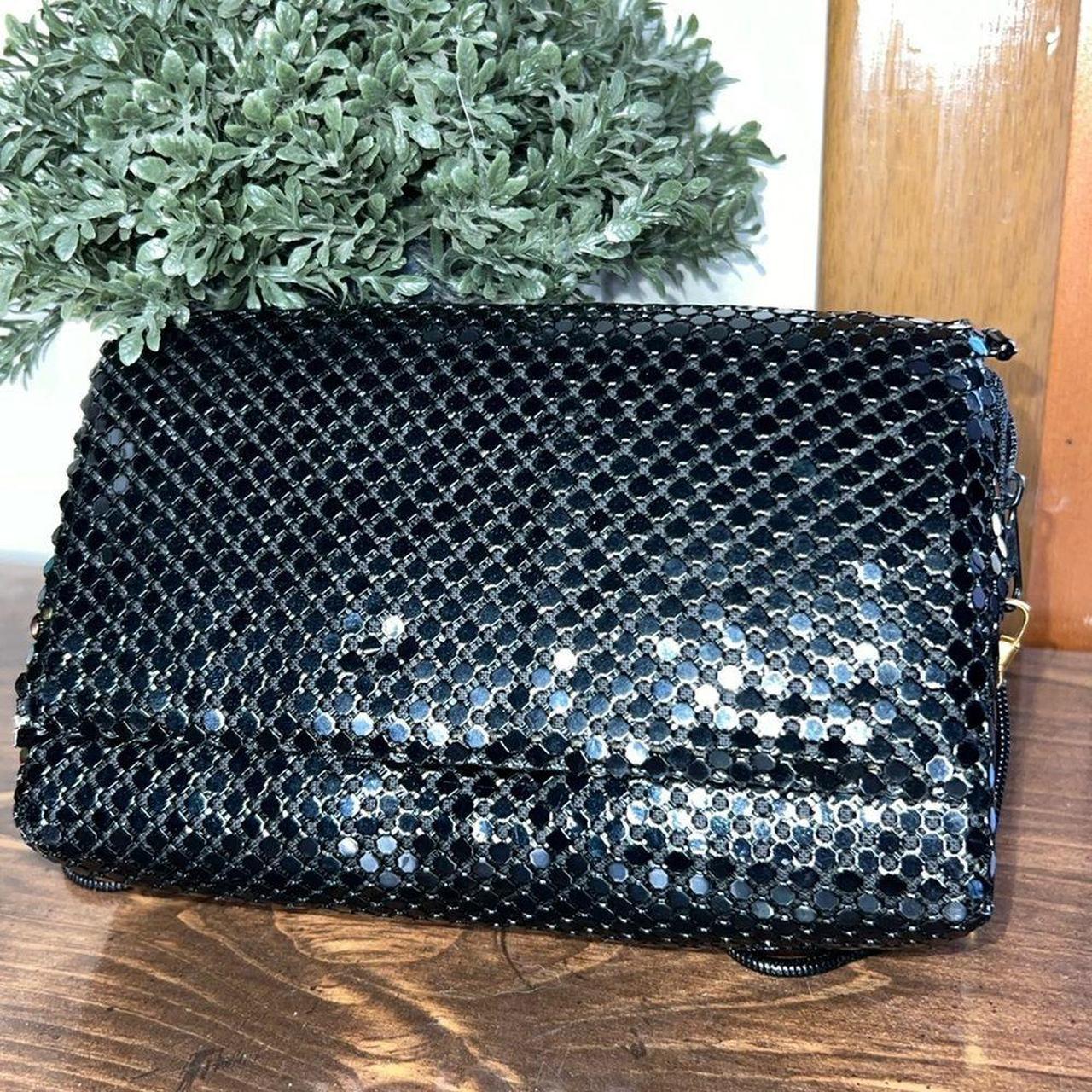 Jessica Stevens mesh sequin opera bag Slinky strap... - Depop