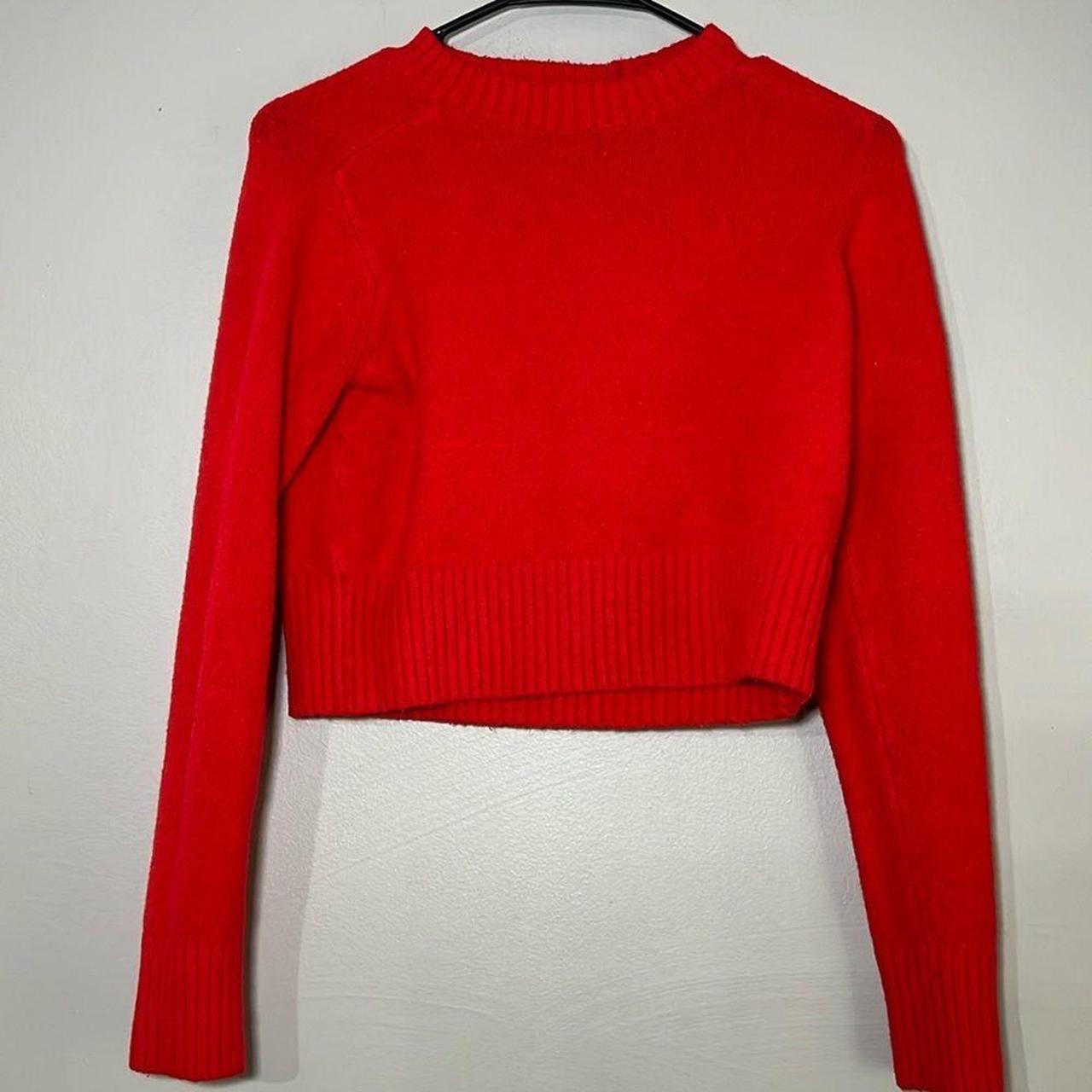 Women’s knit red cropped sweater size XS Very good... - Depop