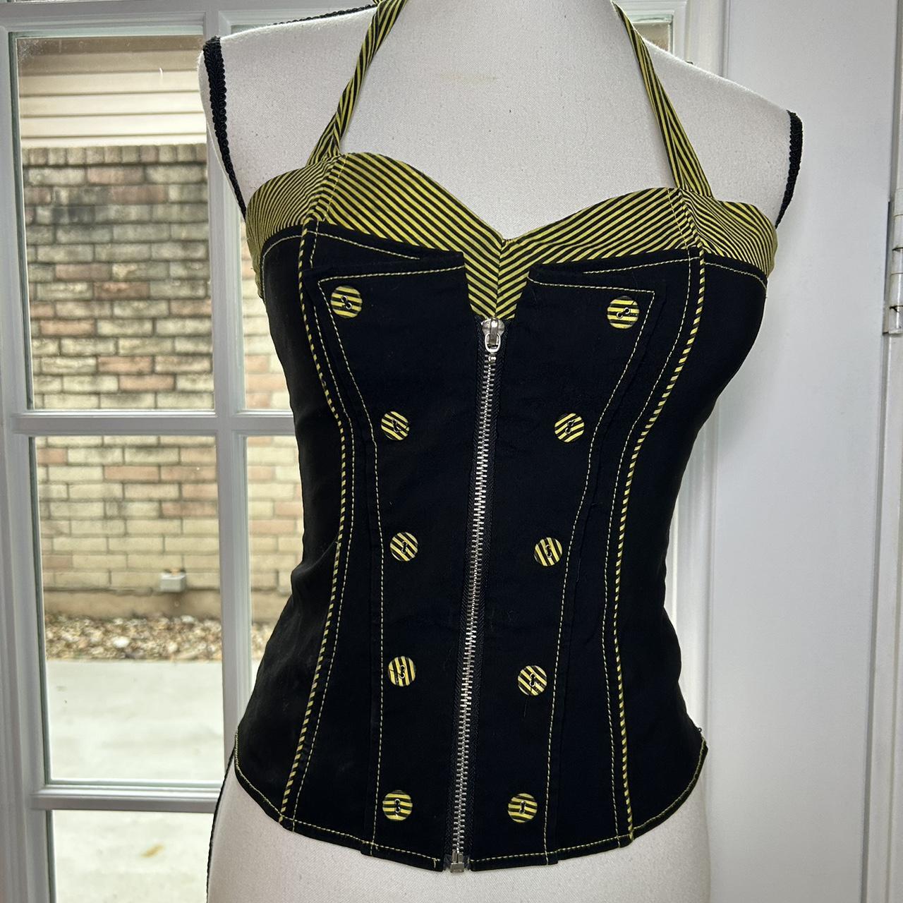 vintage ole ole clown inspo black and yellow zipper... - Depop