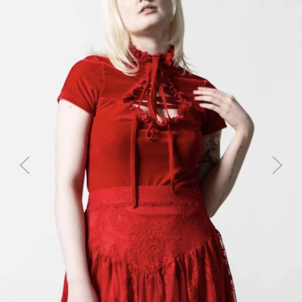 Killstar red shirt Size medium never worn brand... - Depop