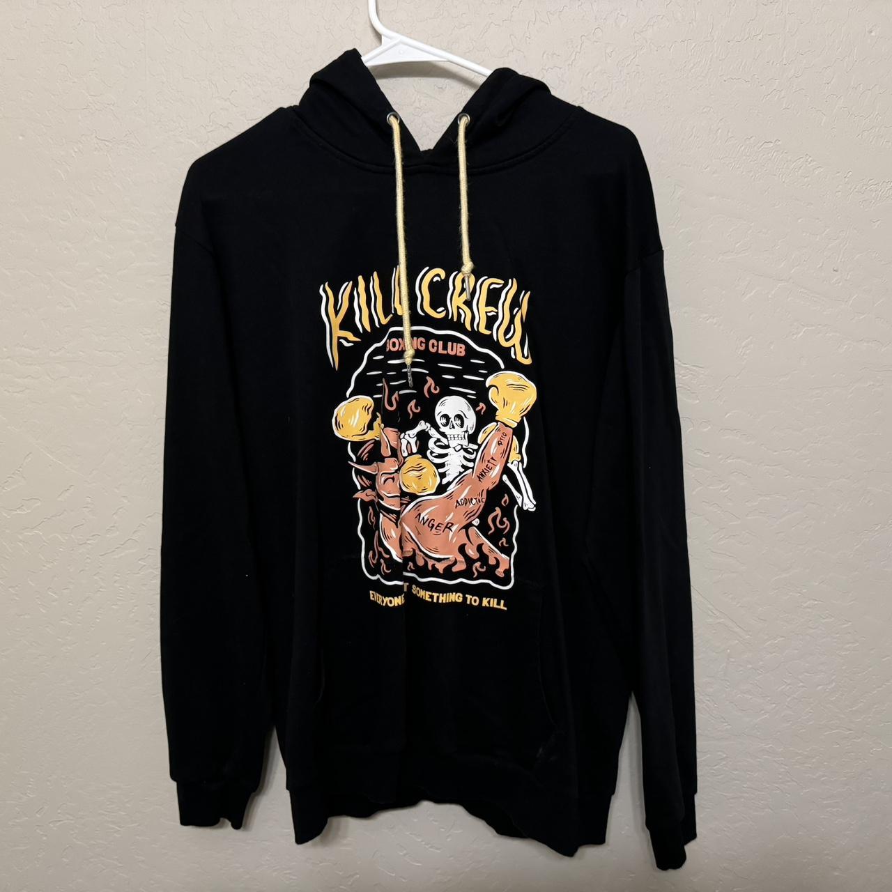 Black Kill Crew Boxing Club Hoodie - Depop