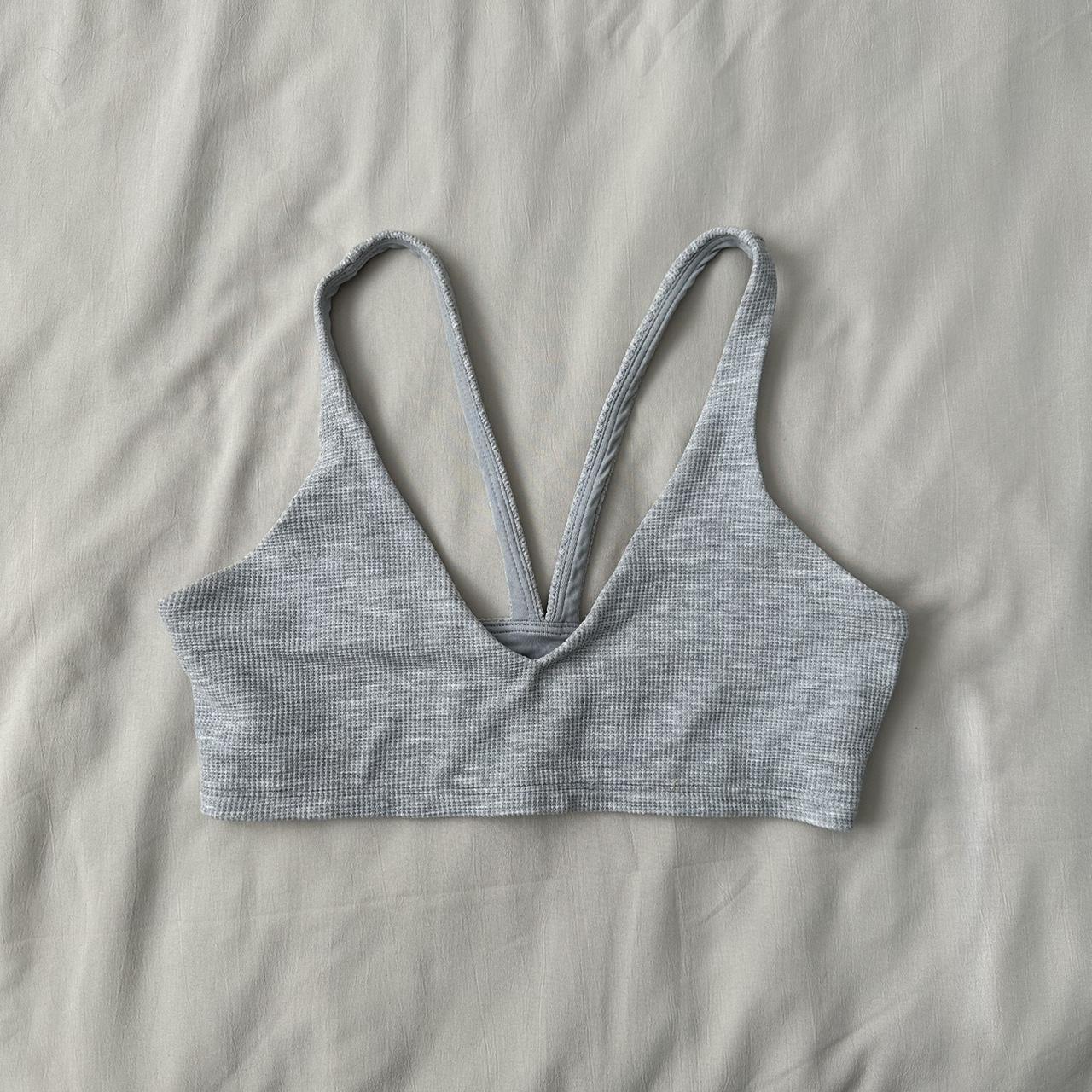 Alo Yoga Micro Waffle Bra Size XS. Grey color. Worn... - Depop