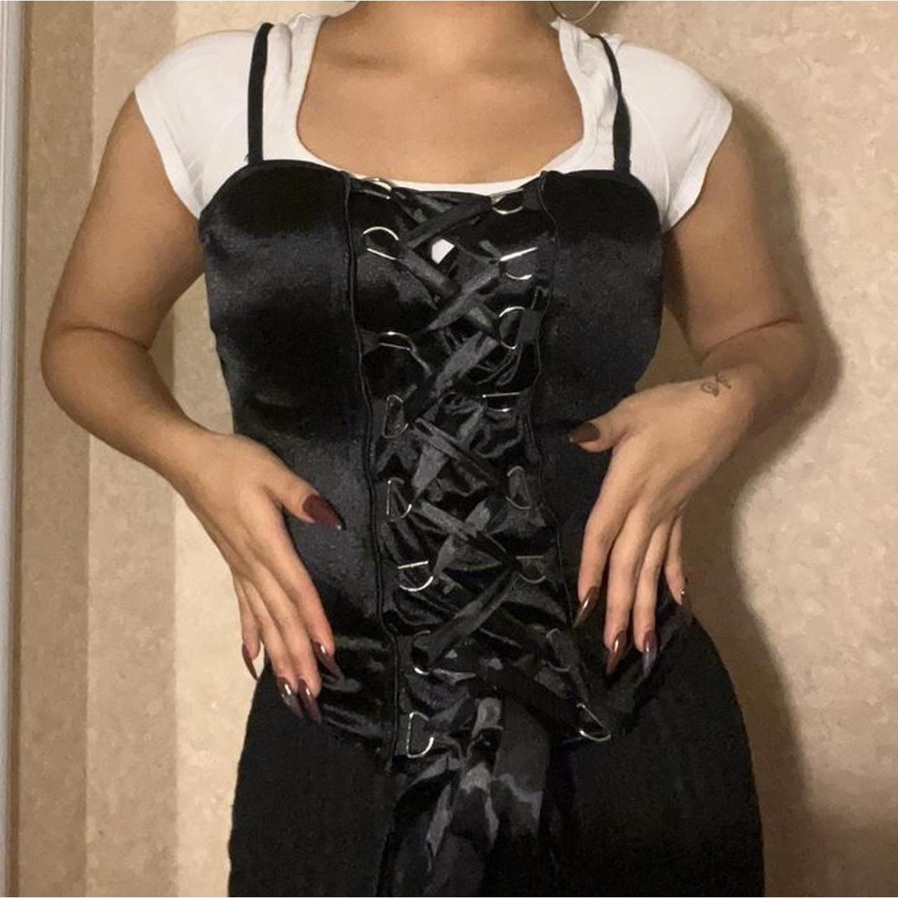 // black ribbon tied corset🖤 // Halloween 🎃 is just... - Depop