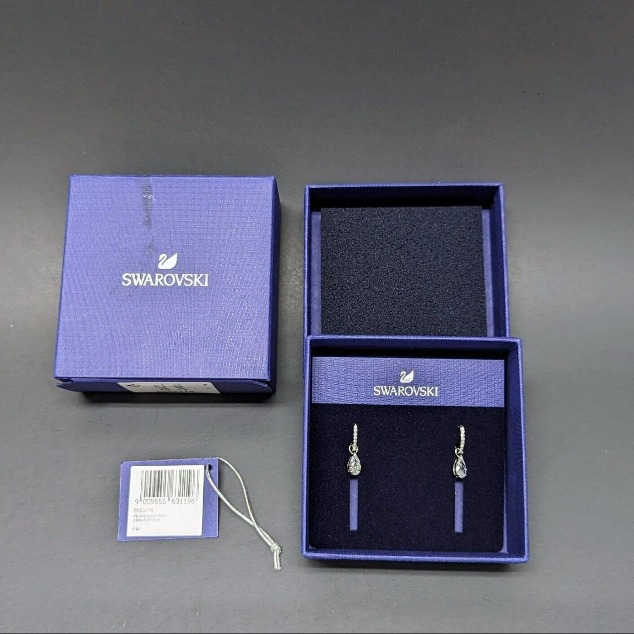 Beautiful pair of Swarovski Mini Hoop Drop Earrings... - Depop