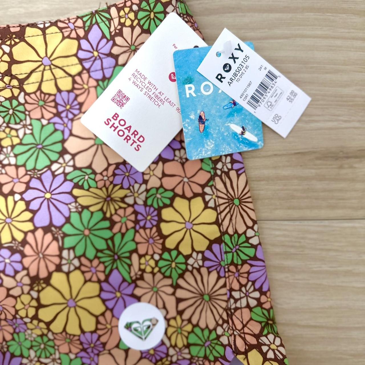 Roxy board shorts in multi-colour, featuring a... | Depop