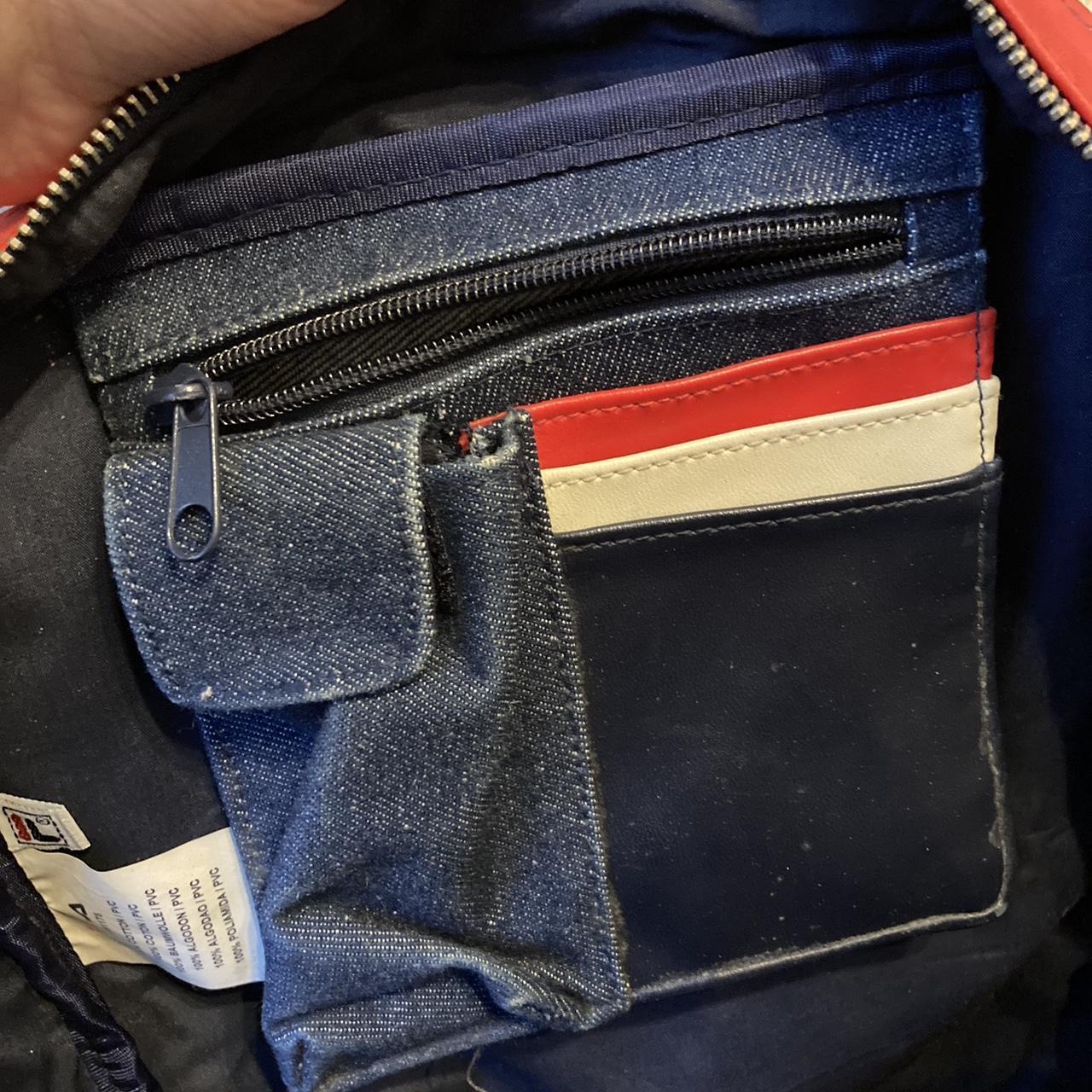 Sick vintage 80s 90s y2k Fila denim blue backpack... - Depop