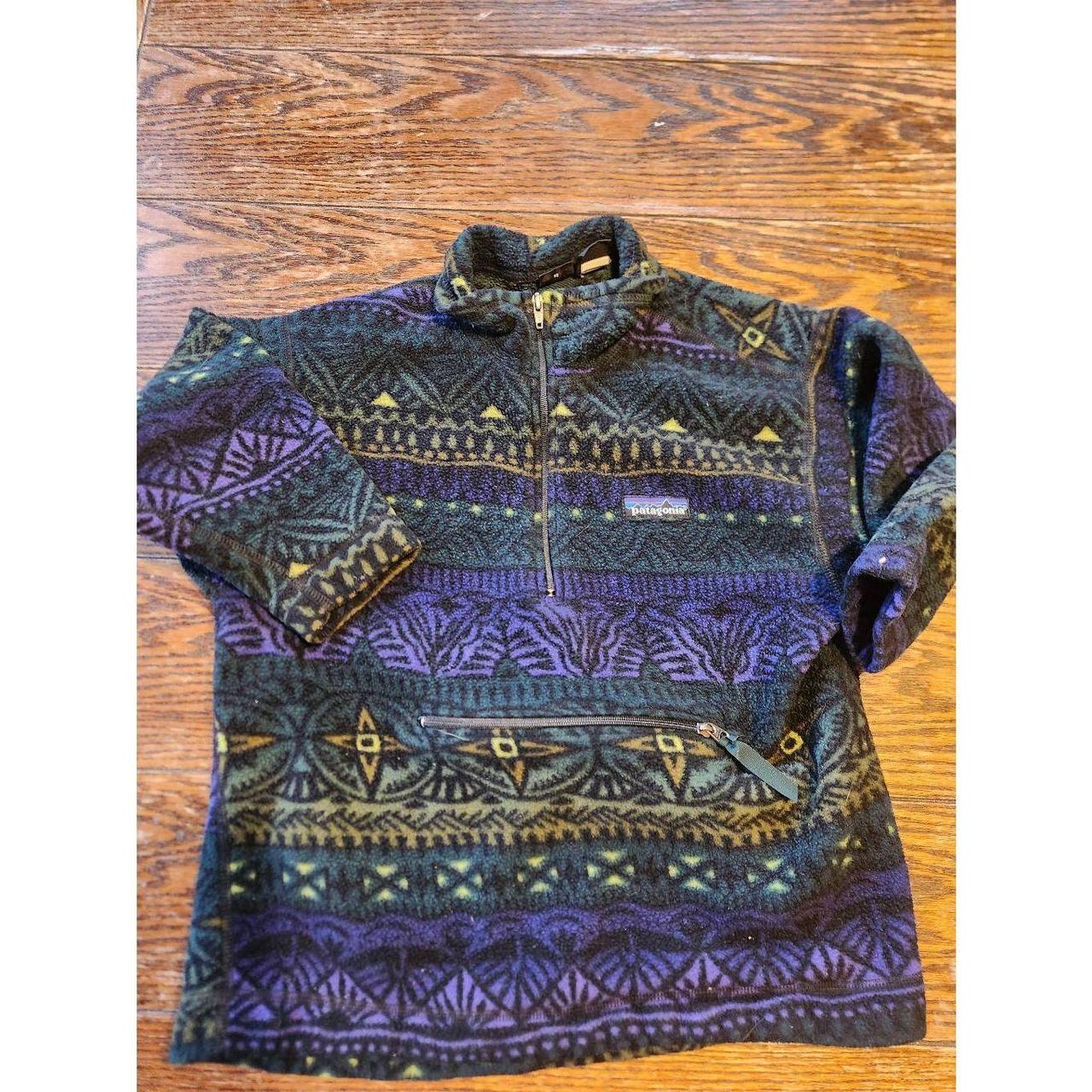 Vintage Patagonia Aztec Synchilla T Snap Fleece... - Depop