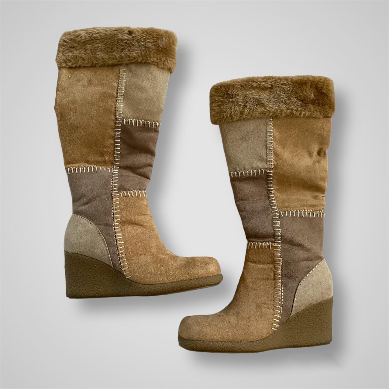 lower east side vintage patchwork boots size : 7... - Depop