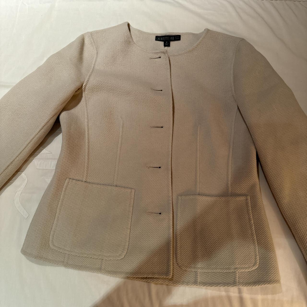 Beautiful Lafayette148 wool blend Ivory Blazer - Depop