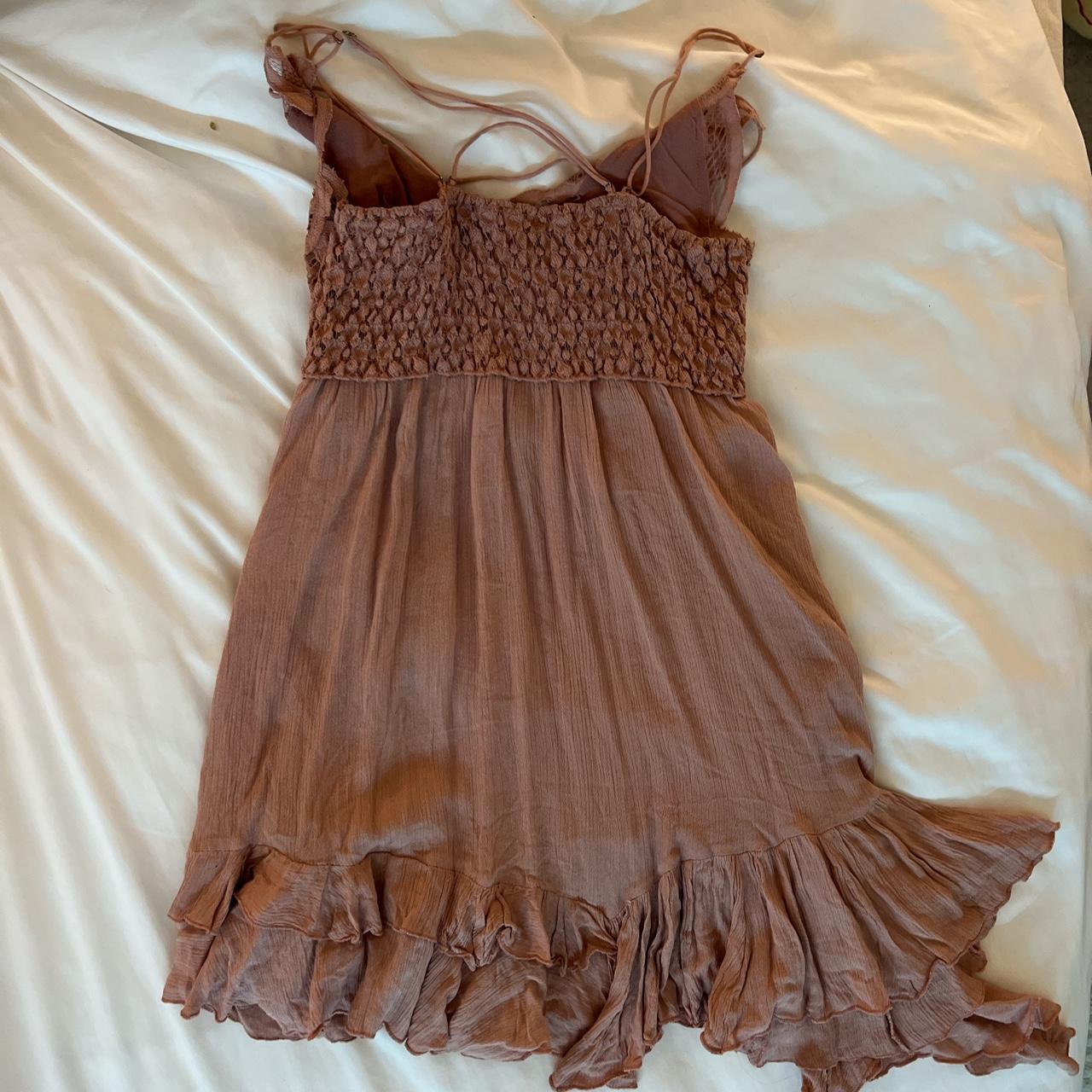 Free People Pink Mini Lace Flow Dress -only worn... - Depop