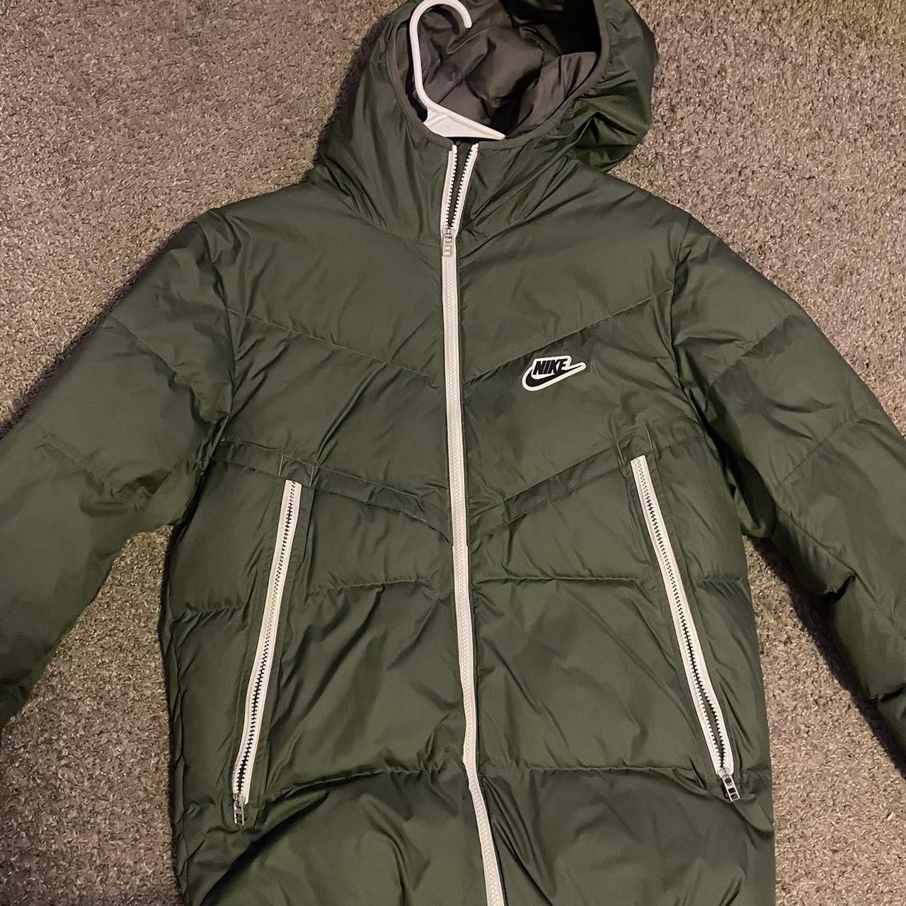 Nike olive puffer jacket #nike #puffer #supreme - Depop