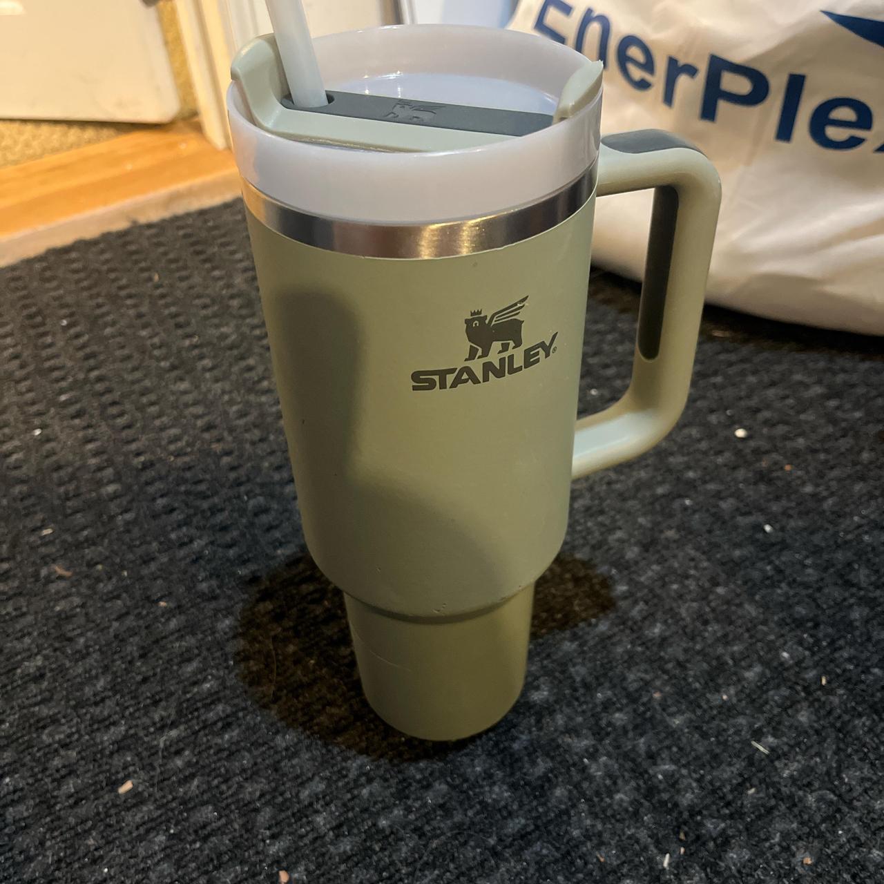 light green 40 oz stanley cup noticeable signs of... - Depop