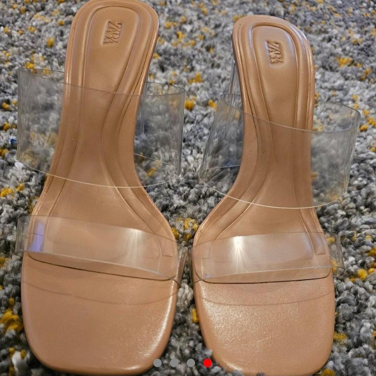 Zara transparent heels Worn twice - Depop