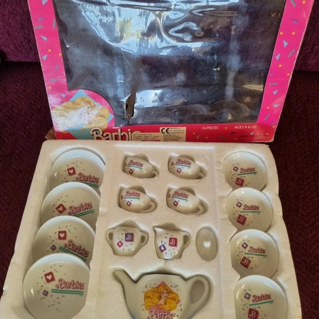 Barbie White and Pink Dinnerware | Depop