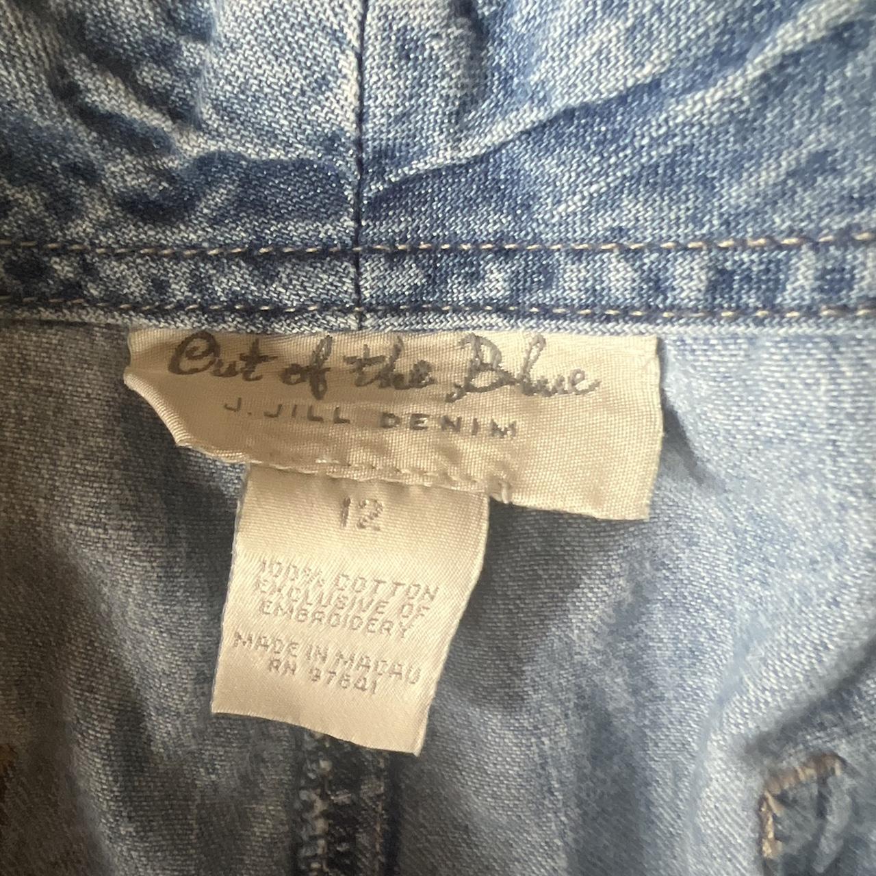 Vintage J. Jill Out of the Blue floral embroidered... - Depop