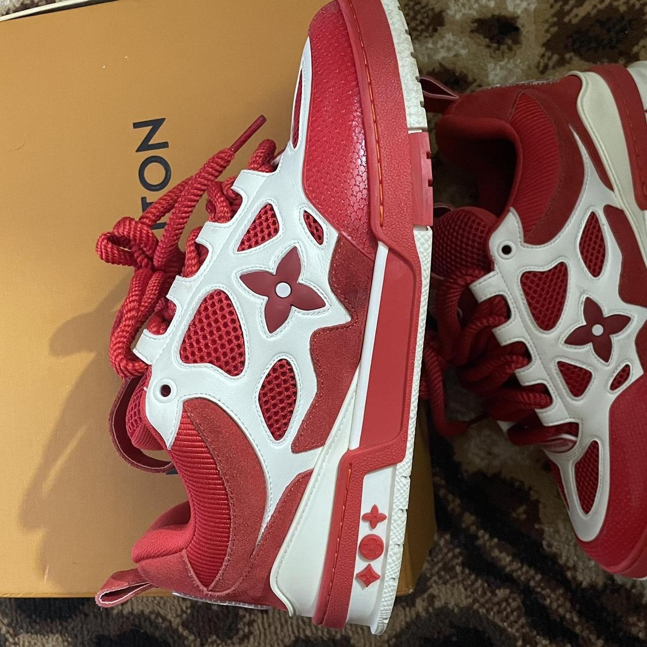 Red Lv skate shoes #lv #designer #sneakers #authentic | Depop