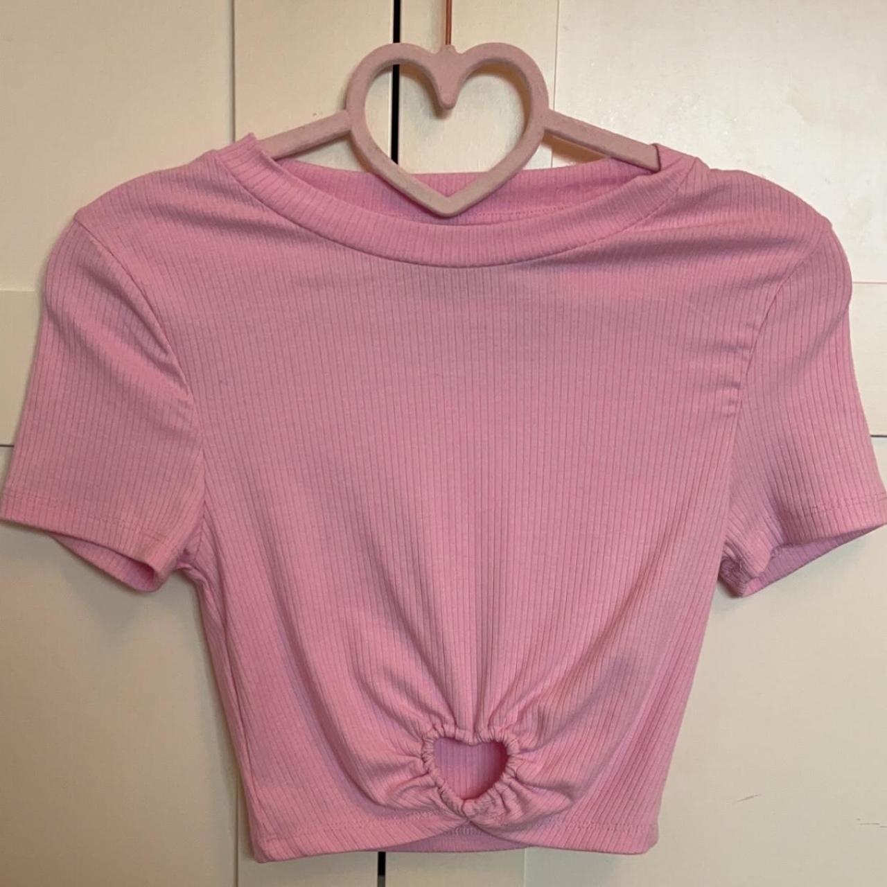 ribbed style top, cut out heart detail (brand new... - Depop