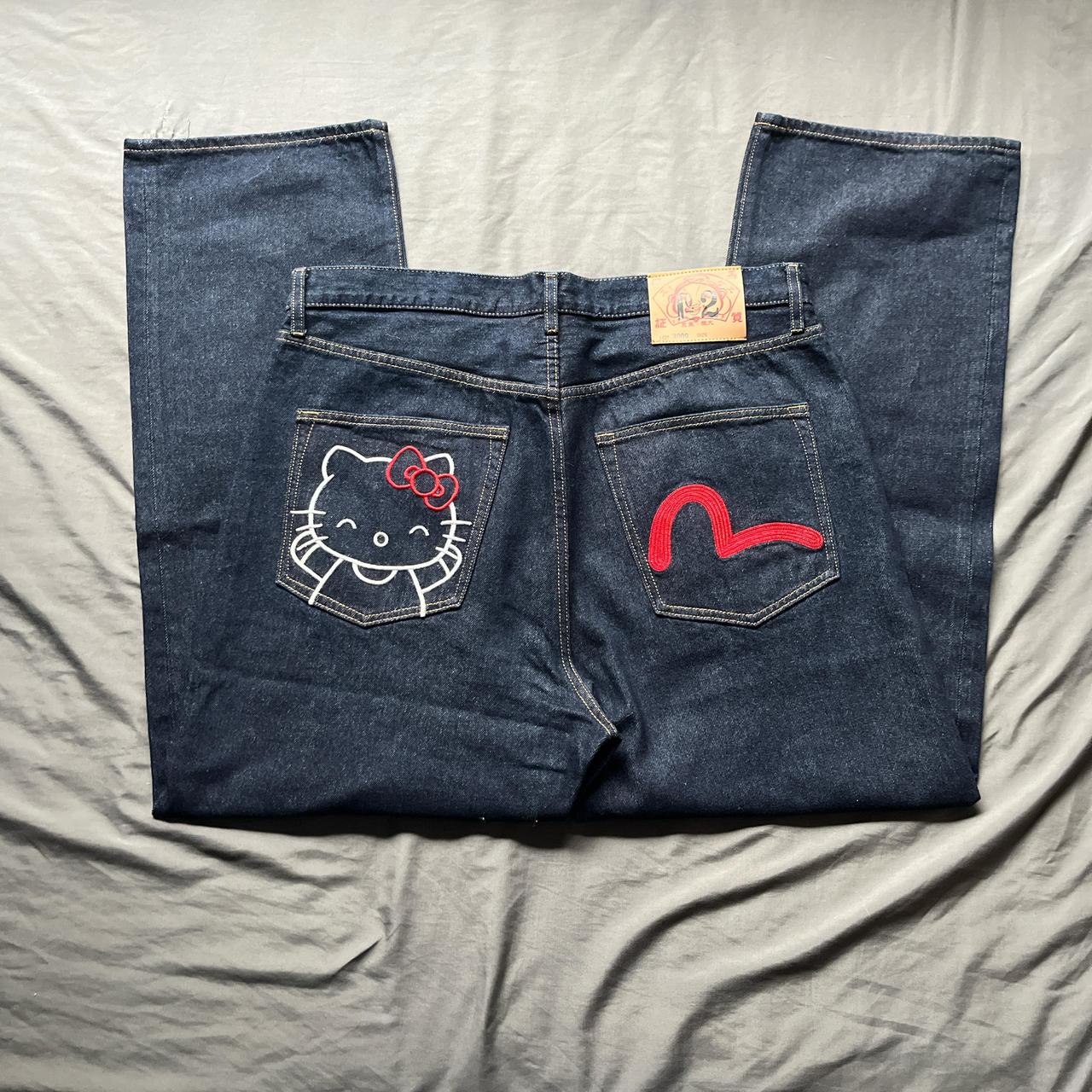 evisu x hello kitty jeans size : 34x30 In... | Depop